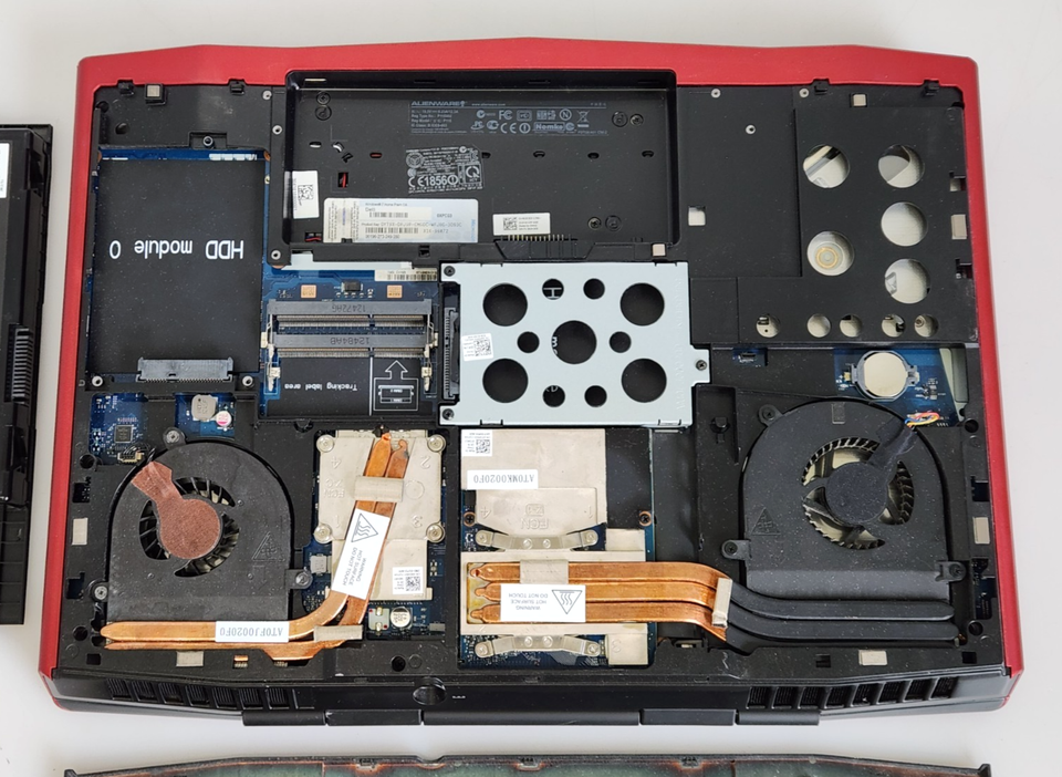 Alienware M17x R4 Laptop Red Intel i7, No RAM, No HDD, Untested AS-IS ...