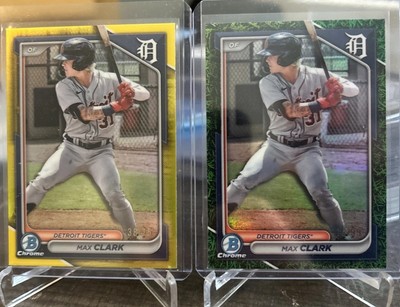 2024 Bowman Draft Max Clark 2 card parallel Lot /99 & /75 (Grass and ...