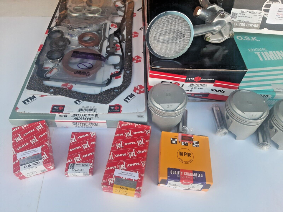 Toyota Corolla 3TC 80-82 Pistons & Rings Main,Rod,T/W Gaskets OSK ...