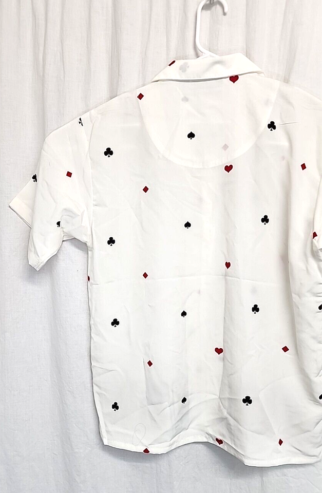 Dragonfly Roadhouse Vegas Poker Playing Card Button up Short Sleeve ...