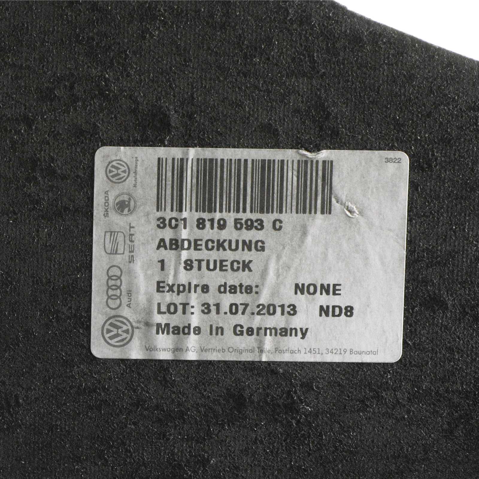 OEM 2006-2015 Volkswagen Cabin Air Filter Cover CC Passat NEW 3C1-819 ...