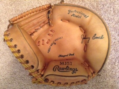 Johnny Bench Rawlings Pro Model MJ57 Catcher's Mitt RHT Very Good ...