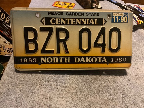 North Dakota ND “Centennial” License Plate BZR 040 1990 | eBay