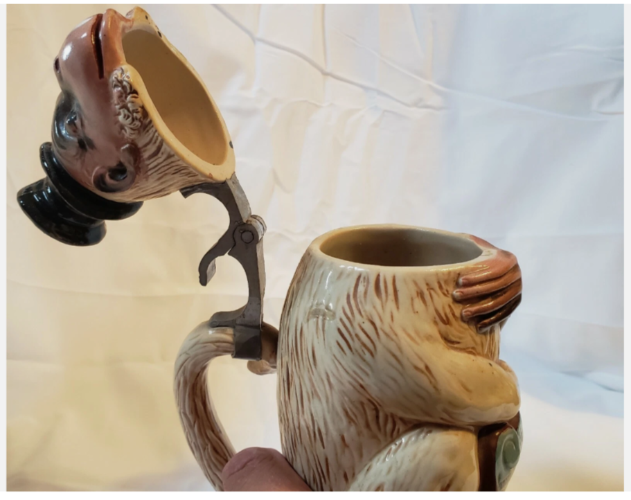 ULTRA RARE 1838-1923 German “Monkey with Top Hat” Character Stein | eBay