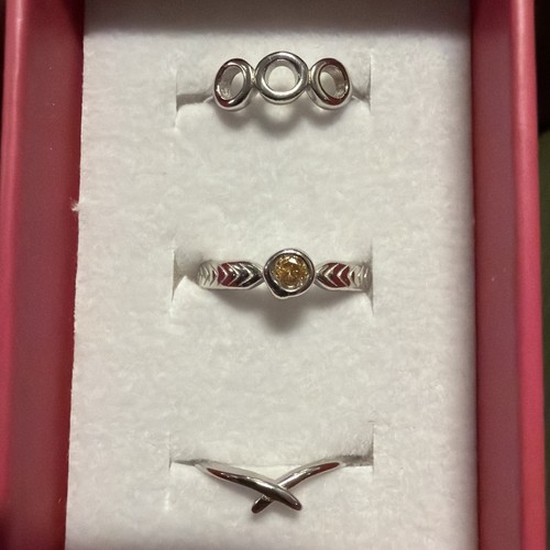 Ryze Party Stackerz Size 5 Set of 3 Rings Flawless Flirt Champagne CZ ...