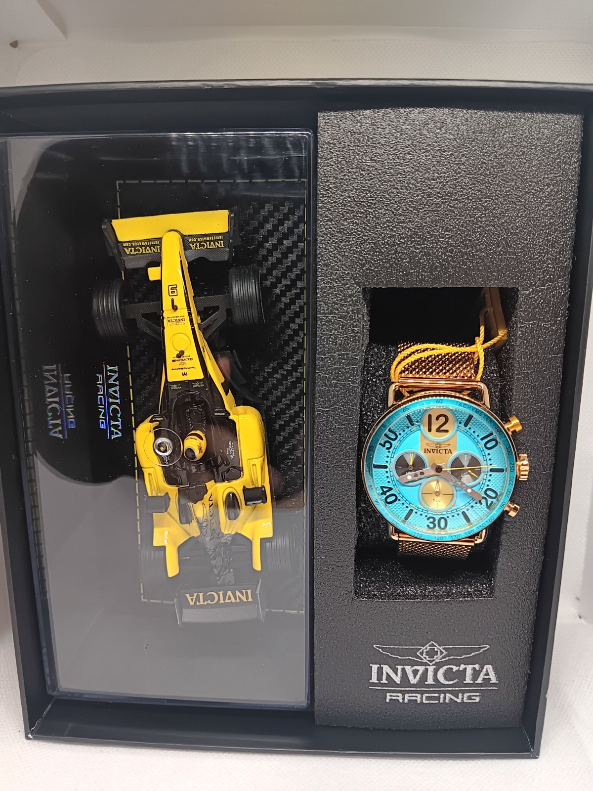 Invicta Men's Speedway 44mm Chronograph Blue Dial Gold Tone SS watch W ...
