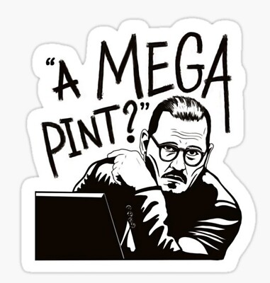 3x A MEGA PINT? Johnny Depp Portrait Stickers, Heard, Glass, Wine | eBay