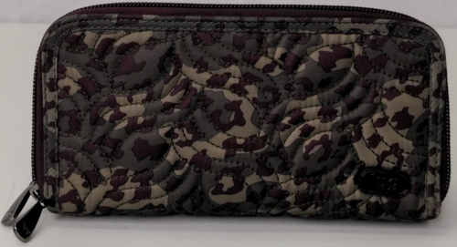 Lug Splits Xl RFID Wristlet Wallet Double Zip Around Quilted Leopard ...