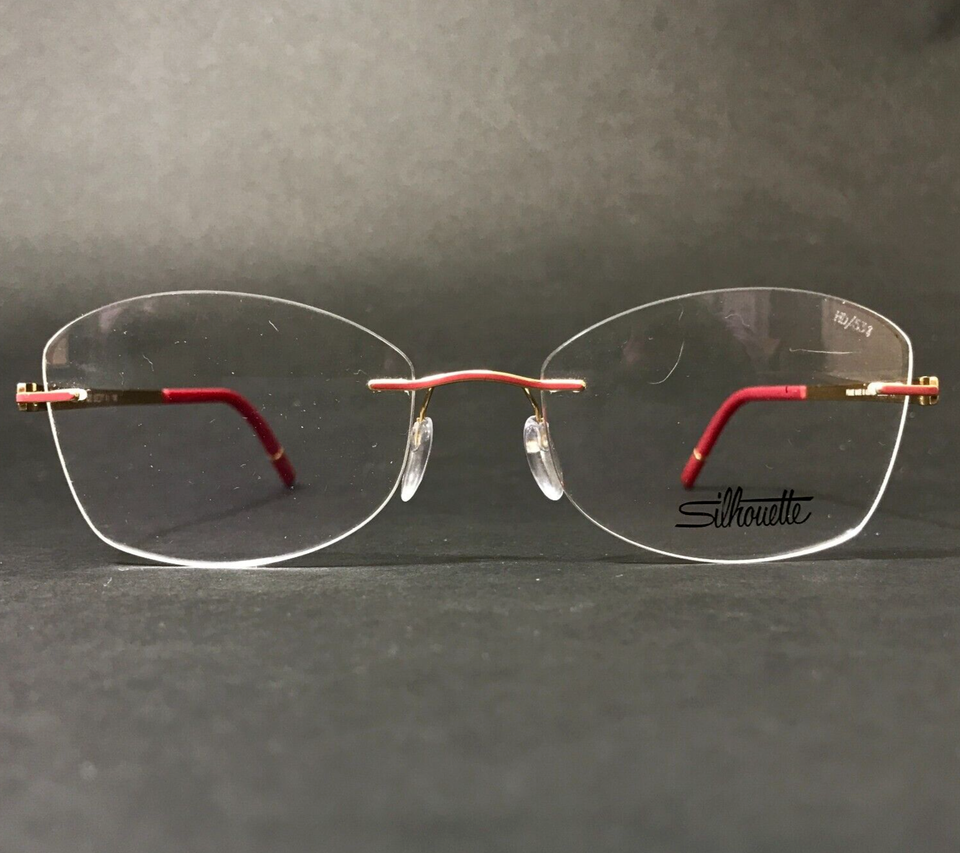 Silhouette Eyeglasses Frames 5529 HD 3020 Momentum Gold Siena Red 53-17 ...
