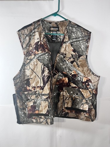 Outfitters Ridge Vest Sz XL Camouflage Woodsy Hunting Mens Pockets Zip ...