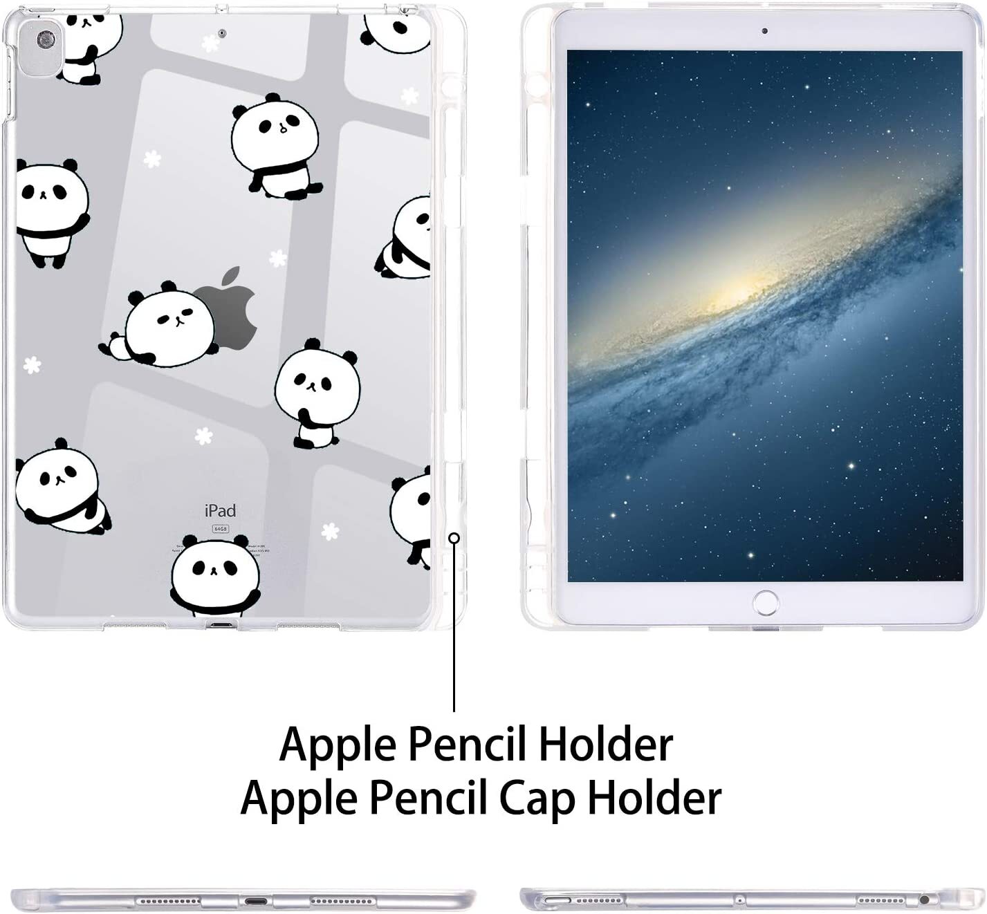 Idocolors Cute Panda Bear iPad Case 7th Generation 2019 10.2" Soft TPU ...