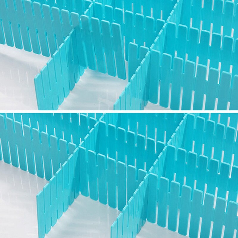4Pcs DIY Plastic Drawer Grid Separator Divider Partition Storage ...