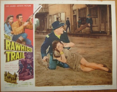 Western Movie 1958 Lobby Card: Rawhide Trail w/Rex Reason & Nancy Gates ...