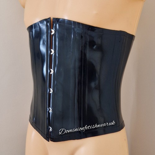 UK MADE TO ORDER Black Male corset clincher underbust latex rubber ...