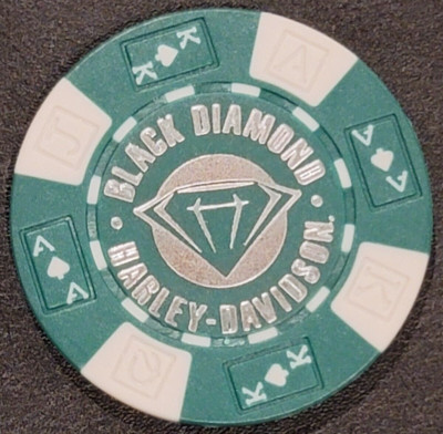 BLACK DIAMOND HD ~ ILLINOIS (Green AKQJ) Harley Davidson Poker Chip | eBay
