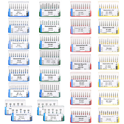 28 Types Dental Diamond Burs High Speed Handpiece Friction Grip 1.6MM ...