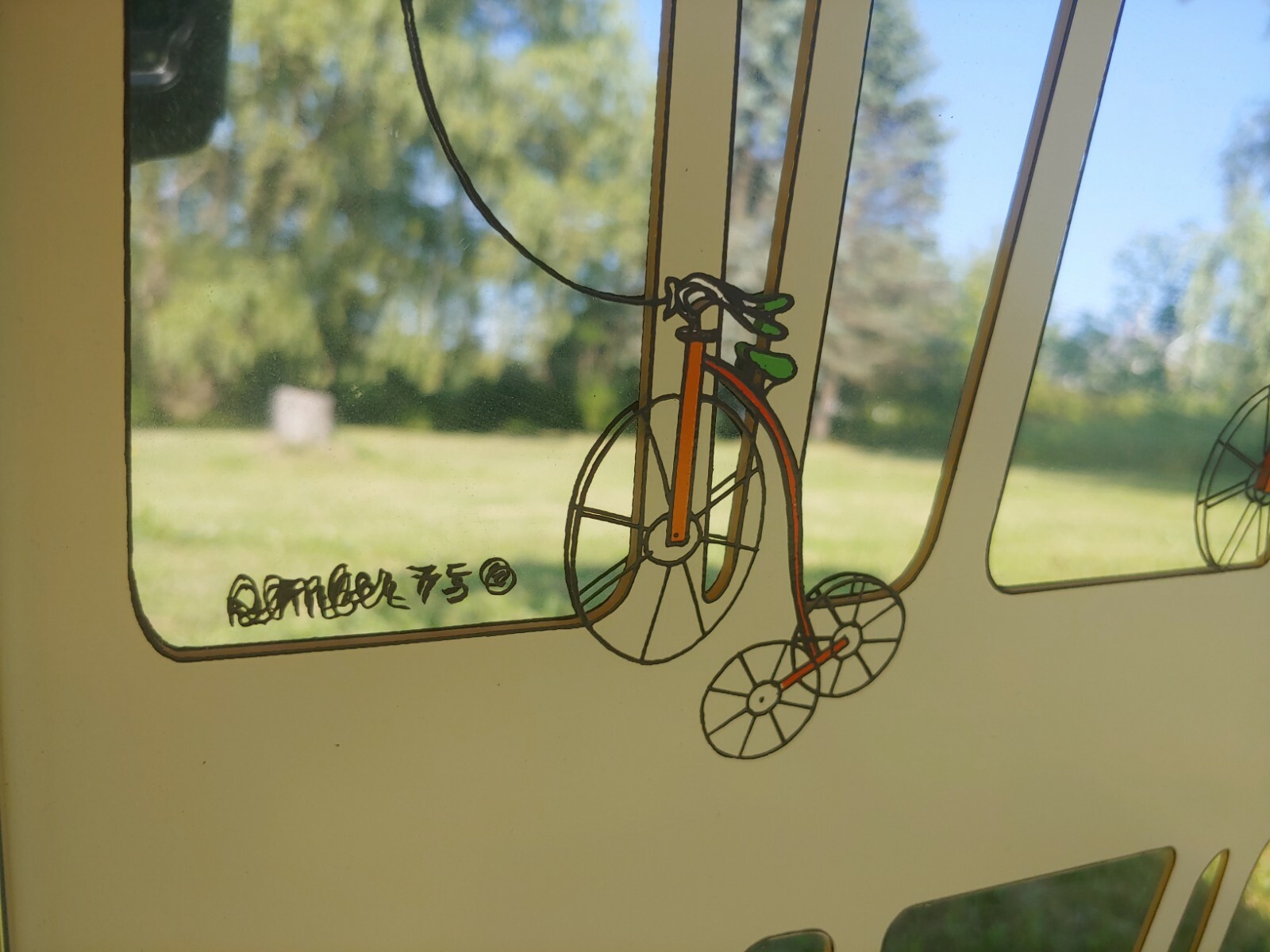 Vintage 1975 Greg Copeland Mirror / Wall Art - Tricycles, Balloons ...