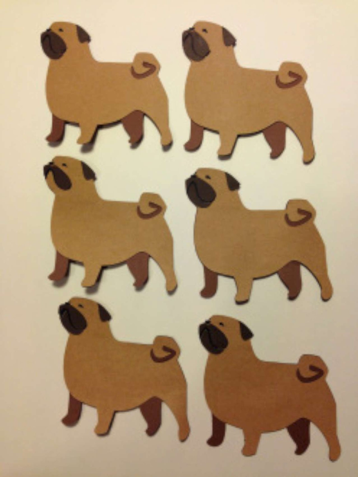 Die cut "Pug" Set of 10 dogs Scrapbooking, party and card decorations 3 ...