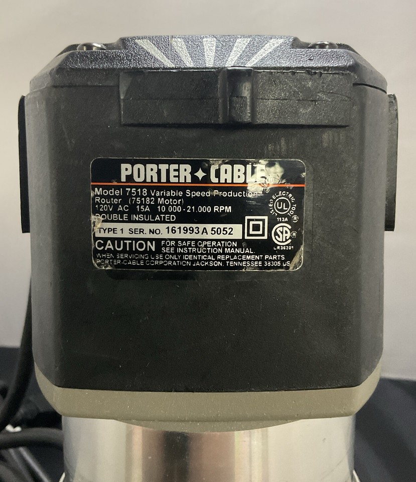 PORTER CABLE 75182 VARIABLE SPEED PRODUCTION ROUTER MOTOR W/ 75361 BASE ...