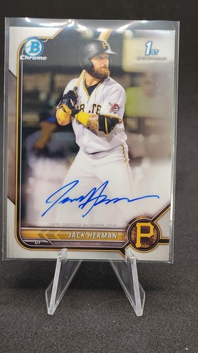 Jack Herman 2022 Bowman Chrome 1st Prospect Auto RC CPA-JH Pirates BW29 ...