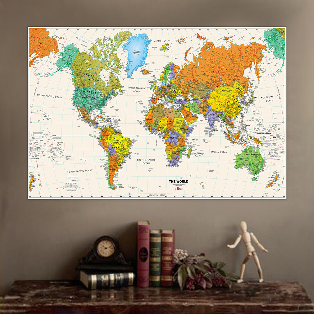 World Map Poster Framed