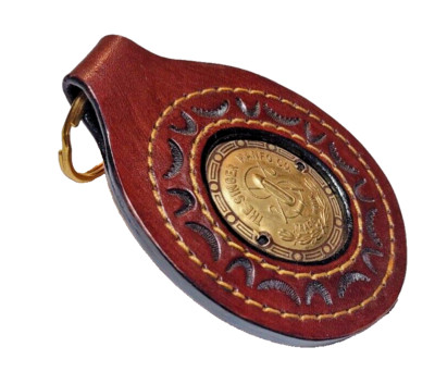 Singer Badge 1952-60's Black Border leather key chain. | eBay