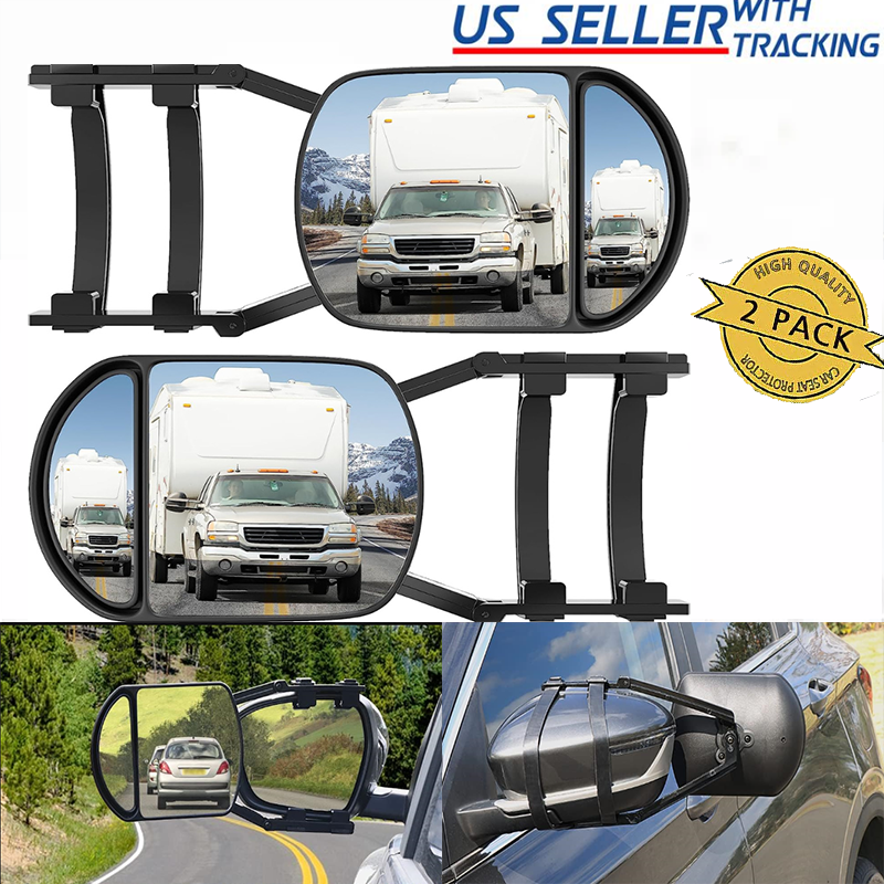 Towing Mirror Extensions - 2 Pack of Clip-on Universal Tow Mirrors for ...