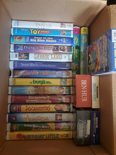 Disney Kids VHS Movies Lot 25 VHS Blank Tapes Ben Hur Big Blue House ...