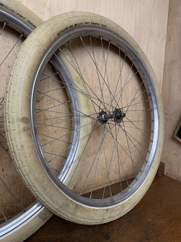 nice 26” chrome drop center Bicycle wheel set w/ fat Frank tires ...