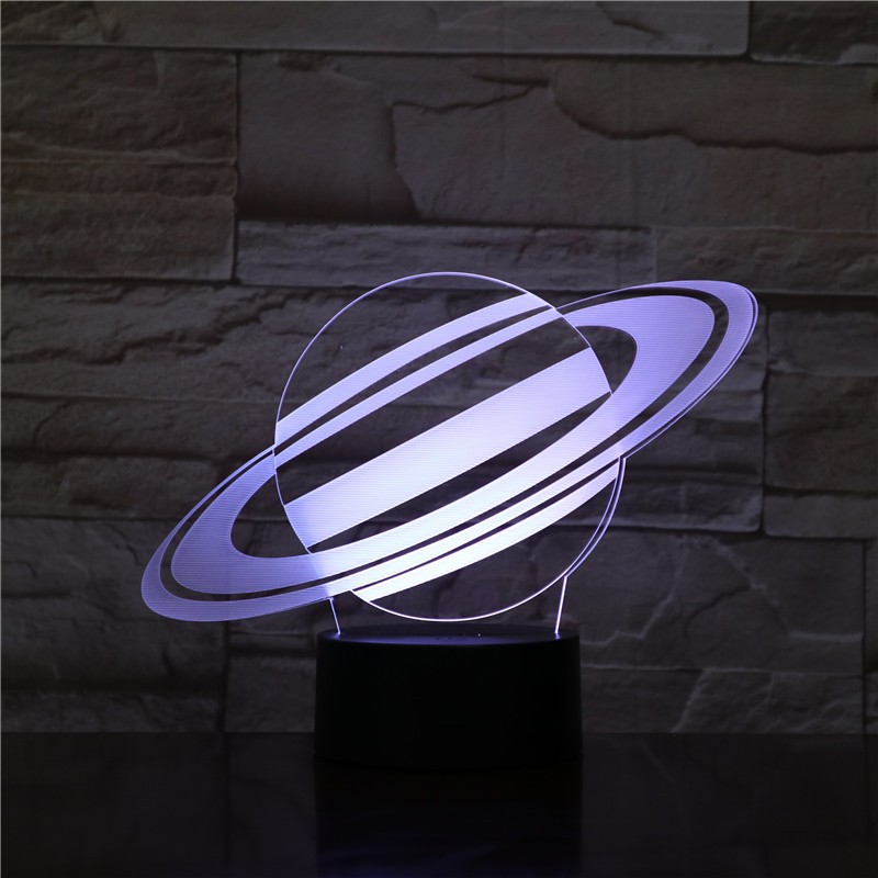 3D Planet Saturn 7 Color Change Night Light LED Desk Lamp Touch ...