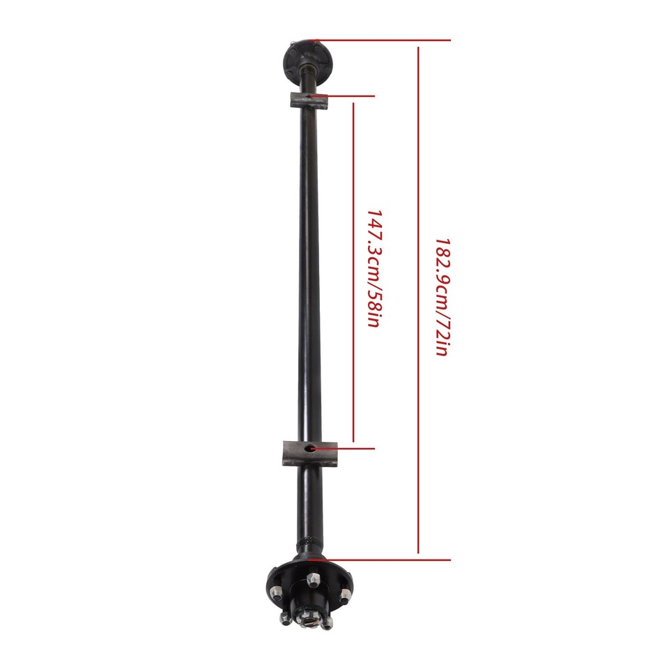 2000lb Trailer Axle For Light trailers 5 lug-4.5" 72" Hub Face 58 ...