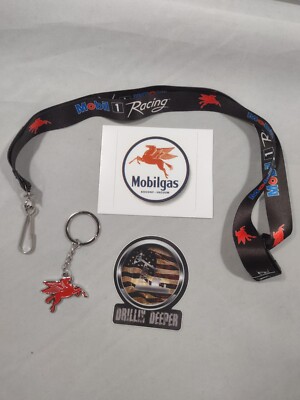 Mobil One Pegasus Keychain Lanyard Sticker Oilfield Union Construction ...