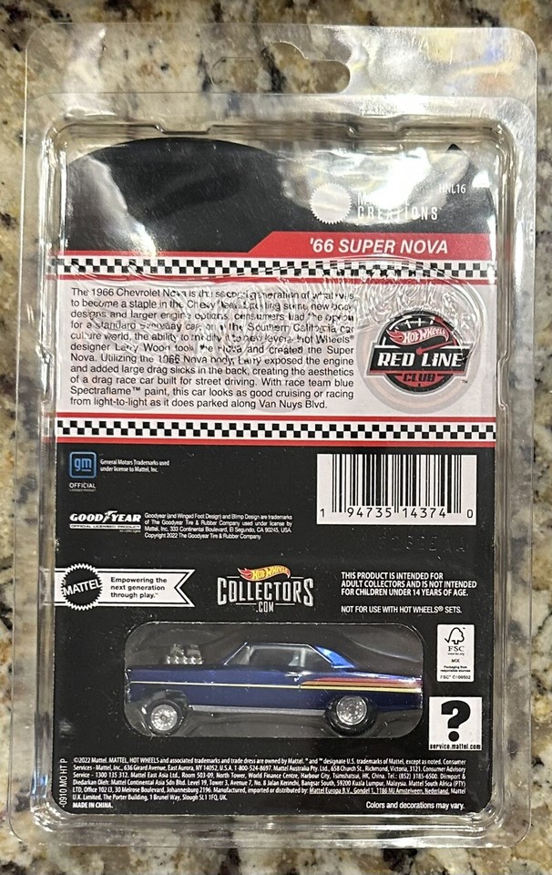RLC 2023 Red Line Club '66 SUPER NOVA Gasser HNL16 Blue In Hand | eBay