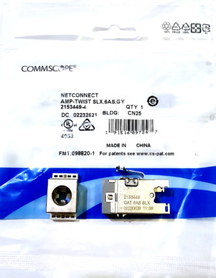 COMMSCOPE AMC-3602A 2153449-4 CAT 6A AMP-TWIST Modular Jack Shielded 4 ...