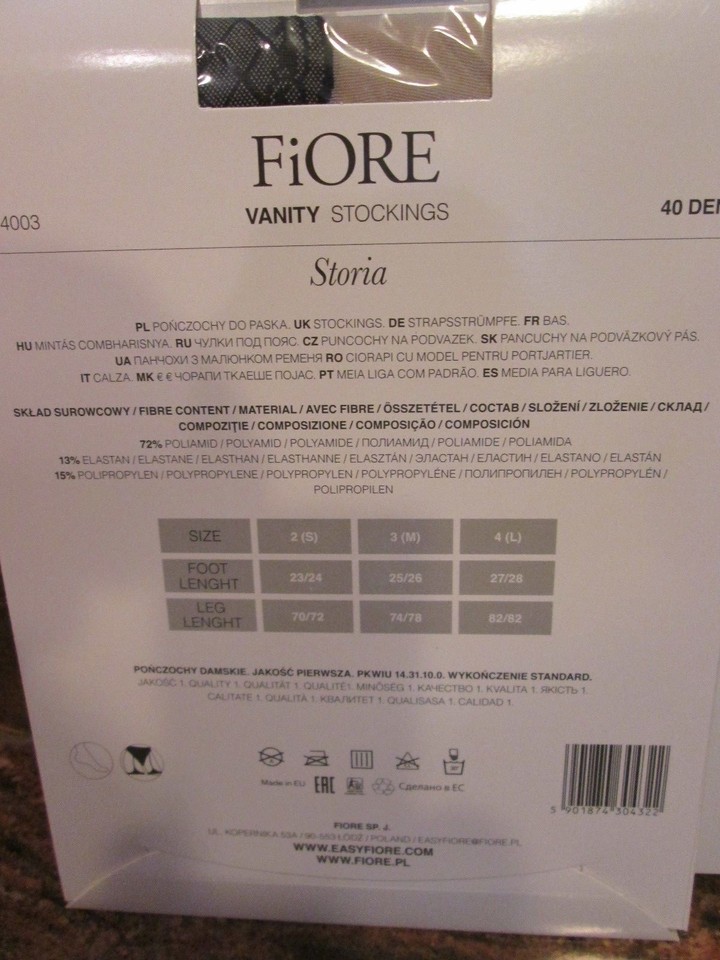 FIORE VANITY CUBAN HEEL BACKSEAM THIGH HIGH GARTER STOCKINGS 3 SIZE BLK ...