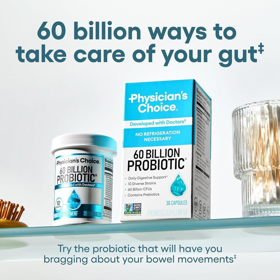 Physician's Choice Probiotics 60 Billion CFU - 10 Strains + Organic ...