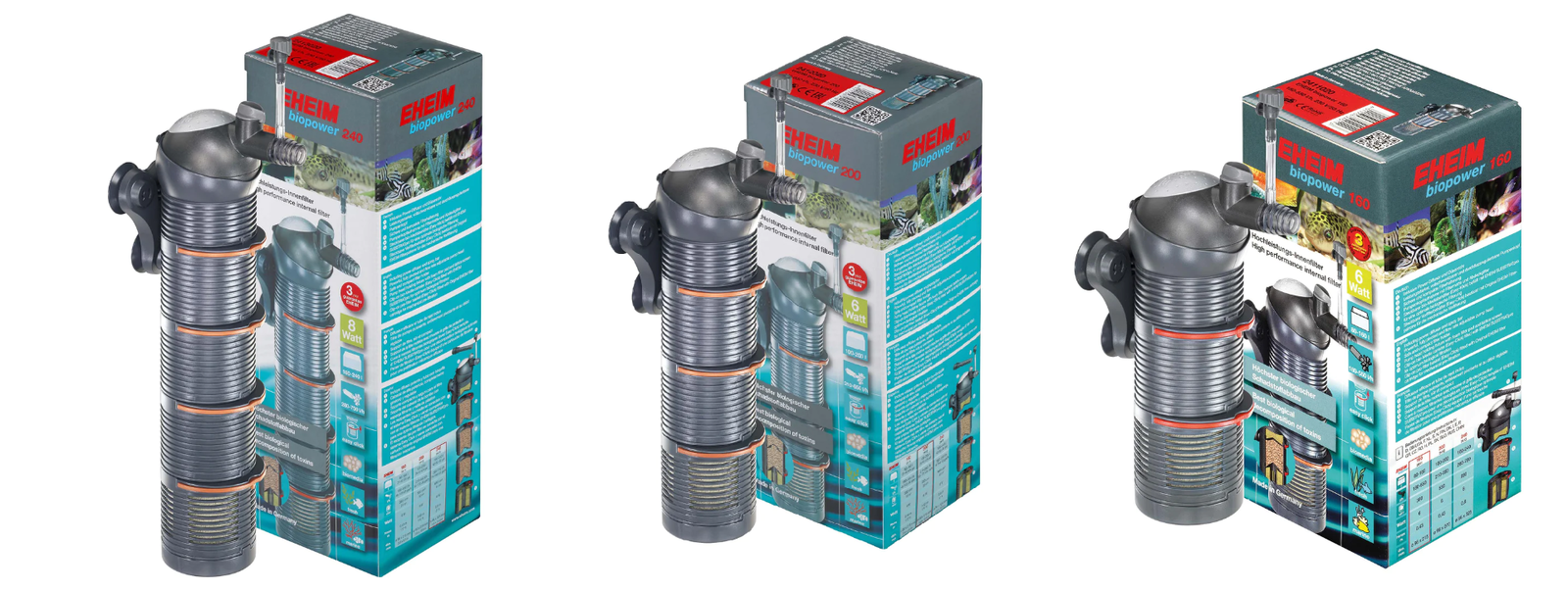 Eheim Biopower Internal Filter Aquarium Fish Submersible Filtration 160 ...