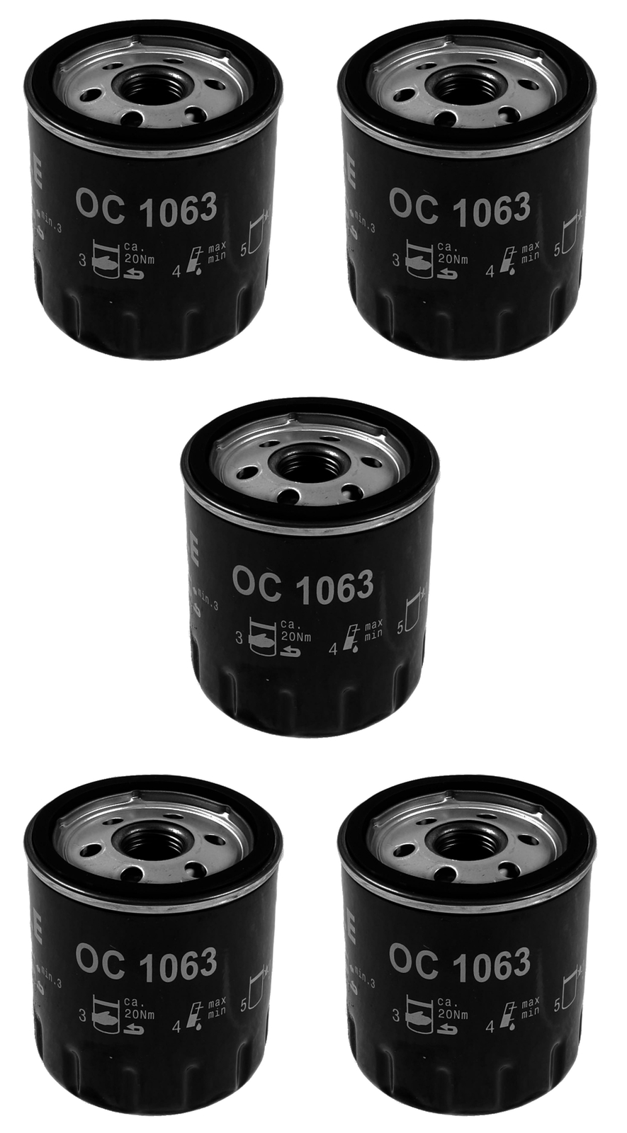 Set of 5 Land Rover Range Rover Evoque Mahle Engine Oil Filters OC1063 ...