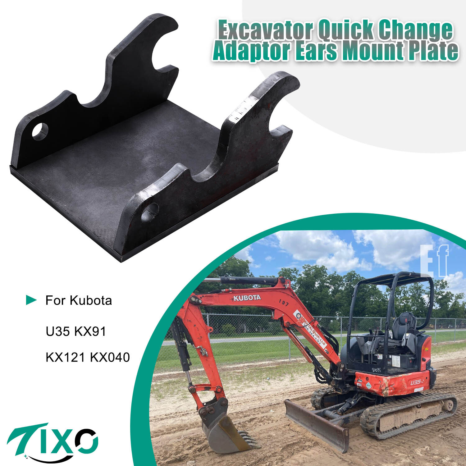 For Kubota U35 KX91 KX121 KX040 Excavator Quick Change Adaptor Ears ...