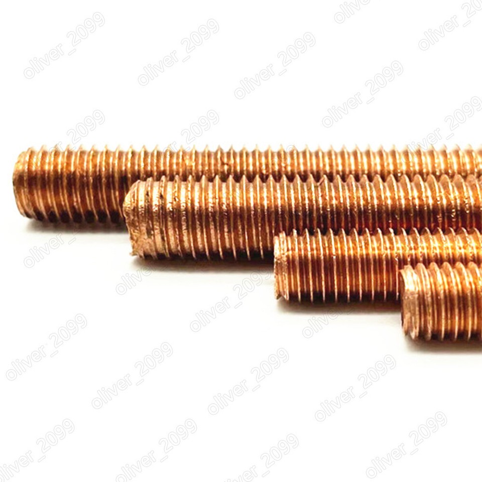 M4 M5 M6 M8 M10 M12 99.9% Pure Copper Threaded Rods Metric Thread Stud ...