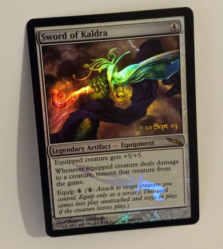 Sword of Kaldra Prerelease Stamped FOIL NM Mirrodin MTG Magic the ...