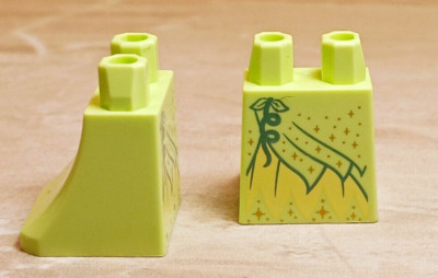 LEGO Minifigure Fairy Skirt Vine Green Yellow Gold Stars Curved Trane ...