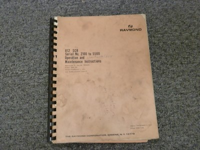 Raymond 812 SCR Forklift Lift Truck Owner Operator Manual 2100-5500 xz ...
