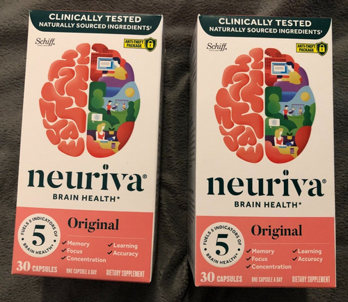 New Lot of 2 Boxes Neuriva Original Brain Health 2x30 60 Capsules ...