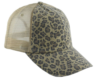 Low Profile Soft Structured Canvas Leopard Trucker Cap-khaki | eBay