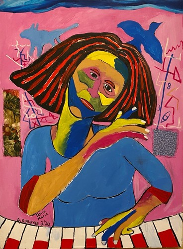 ALLEYNE B-1959 NYC TANIA MARIA JAZZ PORTRAIT OUTSIDER URBAN FOLK ART ...