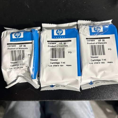 SEALED -Genuine HP 95 C8766W Tri Color Ink Cartridge Lot Of 3 | eBay