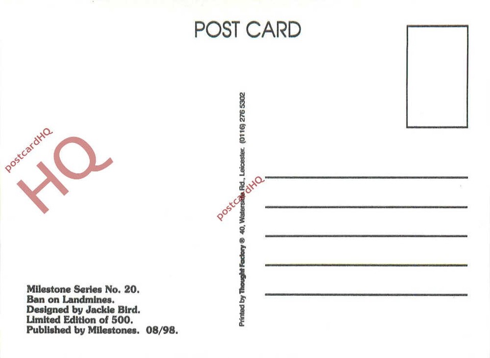 Picture Postcard> Uk Ban on Landmines, By Jackie Bird (Bad Scan) | eBay