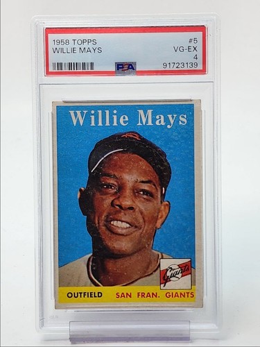 WILLIE MAYS 1958 TOPPS BASEBALL GIANTS #5 PSA 4 Q4695 | eBay