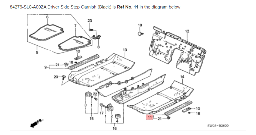 HONDA ACURA GENUINE OEM NSX Driver Side Step Garnish (Black) ☆ 84276 ...